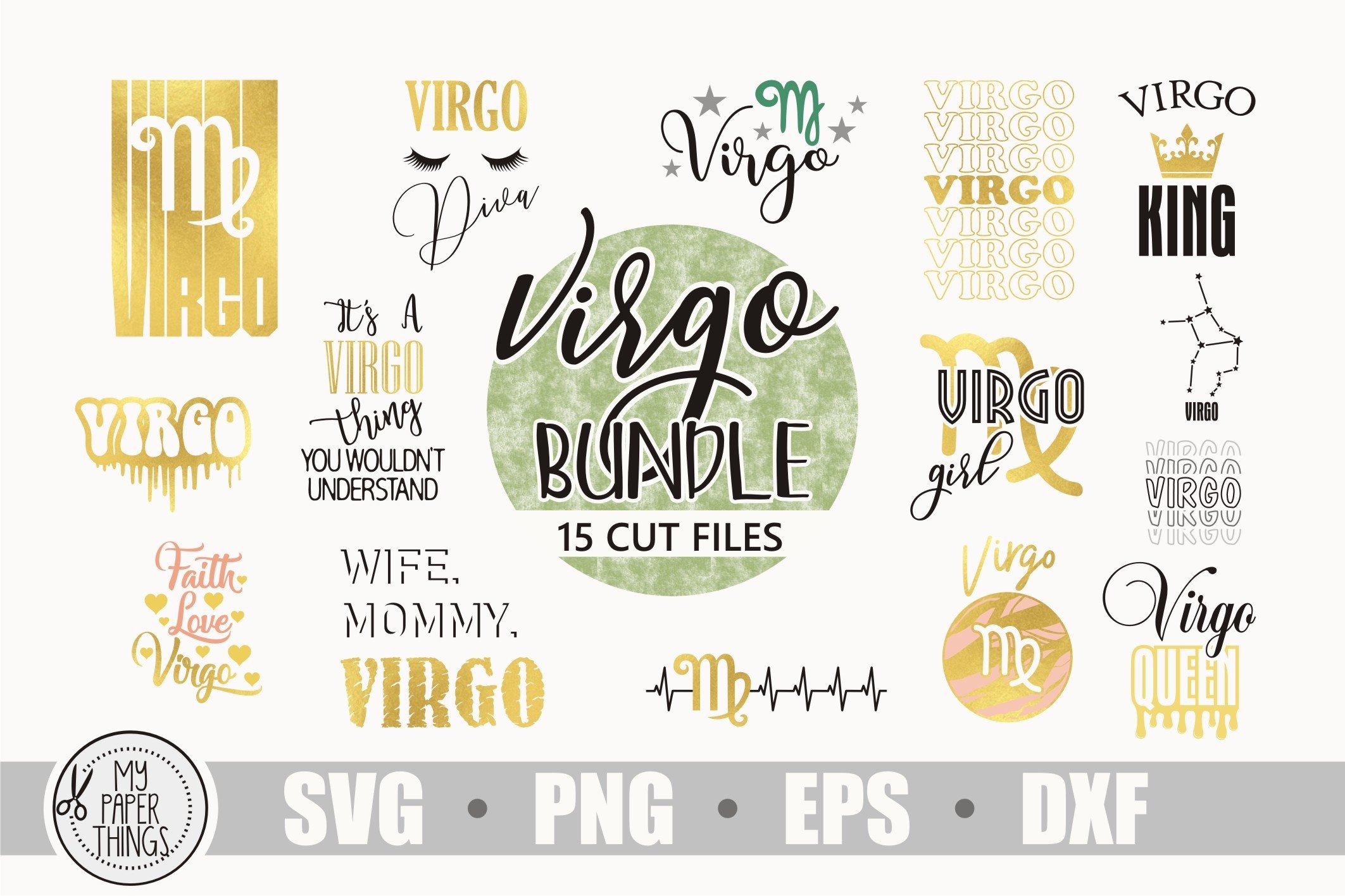 Virgo svg bundle, Birthday svg, Zodiac sign (824683) | Cut Files ...