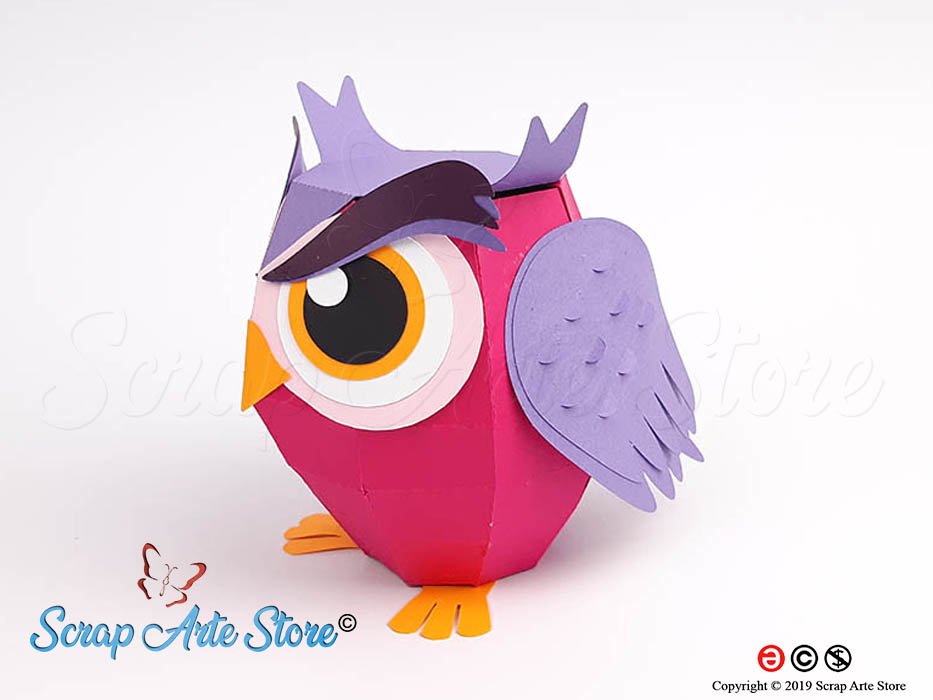 Little owl box (346756) | Paper Cutting | Design Bundles