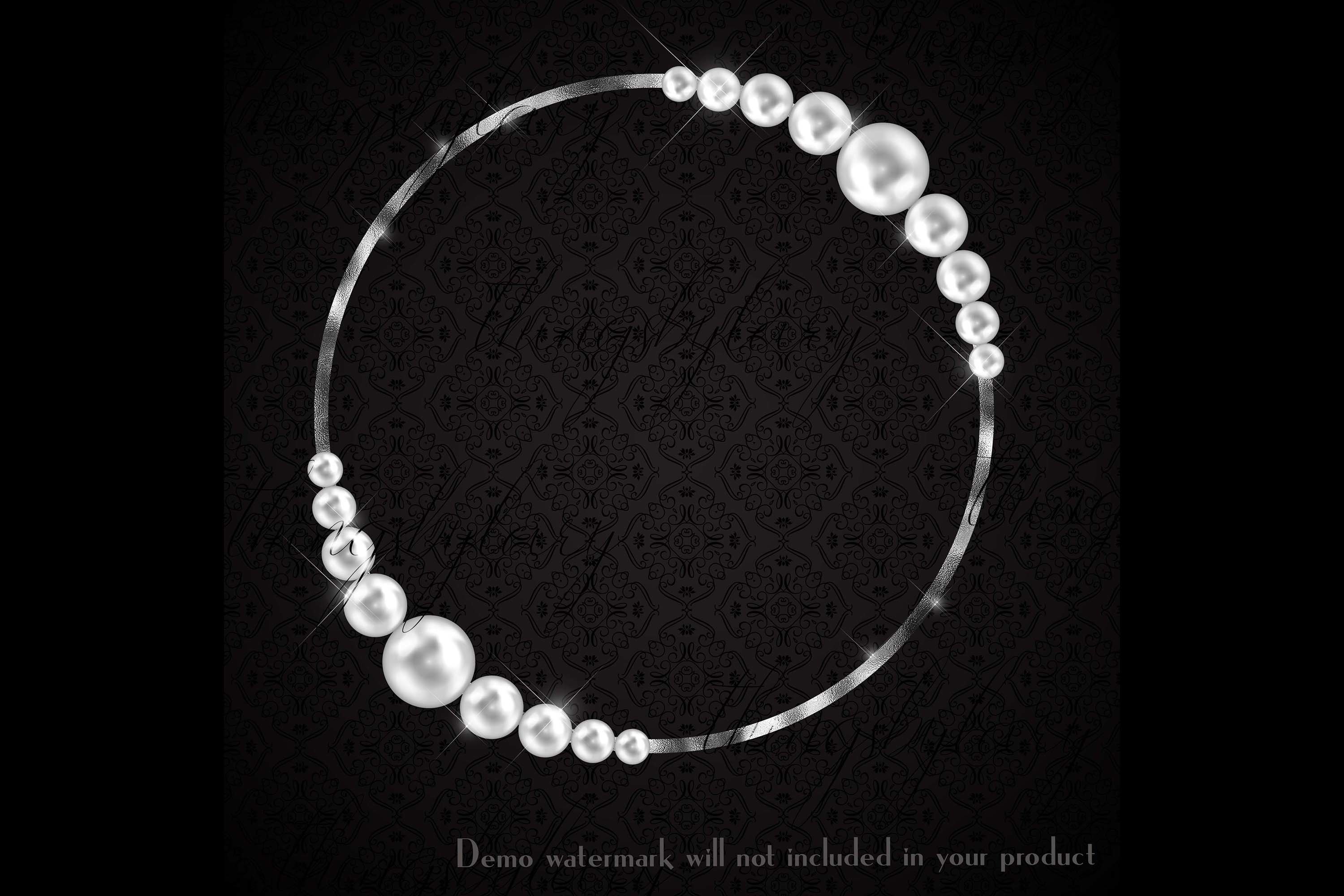 100 Pearl & Foil Circle Frames Clip arts Real Pearl Frames (564276 ...