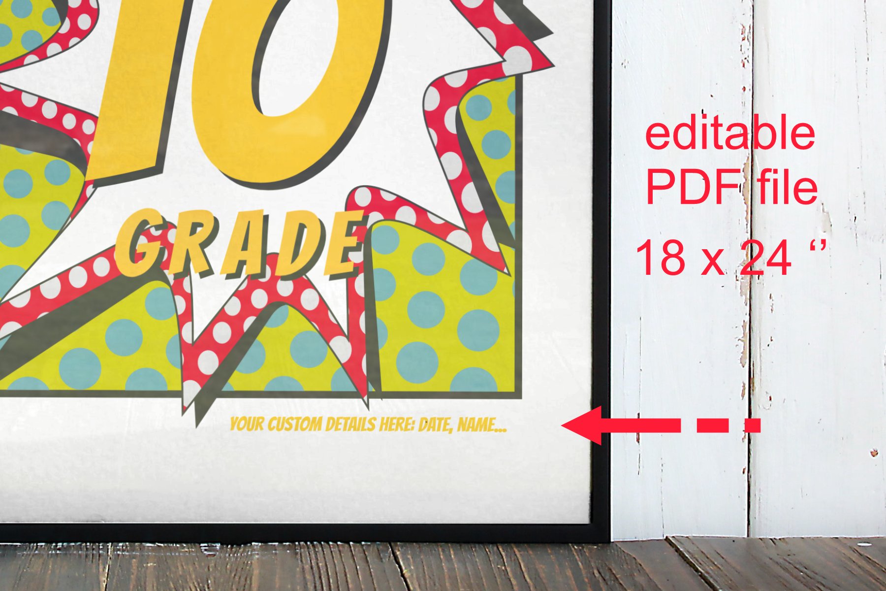 10th Grade School Sign Printable Editable PDF DIY Photo Prop (608095 ...