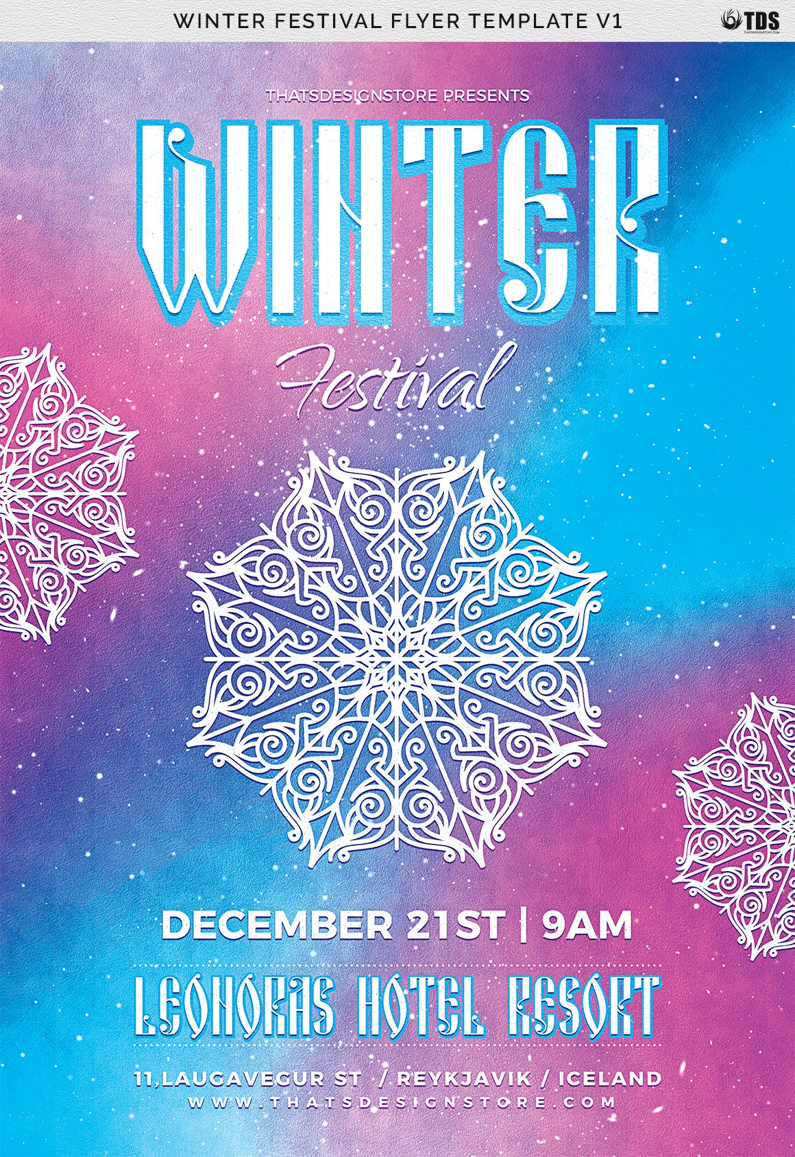 Winter Festival Flyer Template V1 (46386) | Flyers | Design Bundles