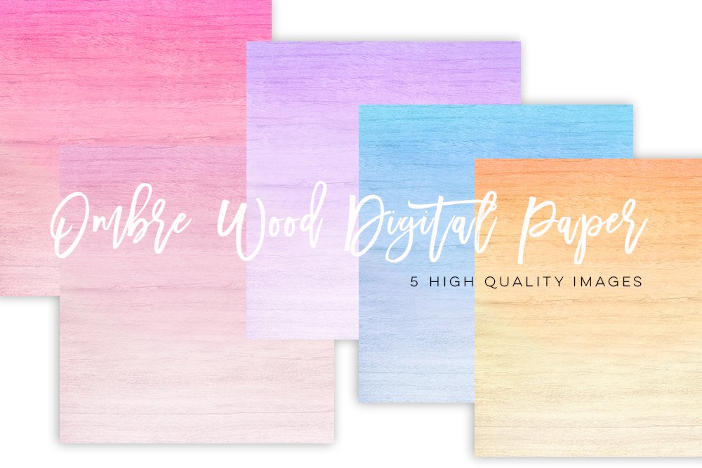ombre texture paper pack, rainbow ombre paper, Pastel Ombre digital ...