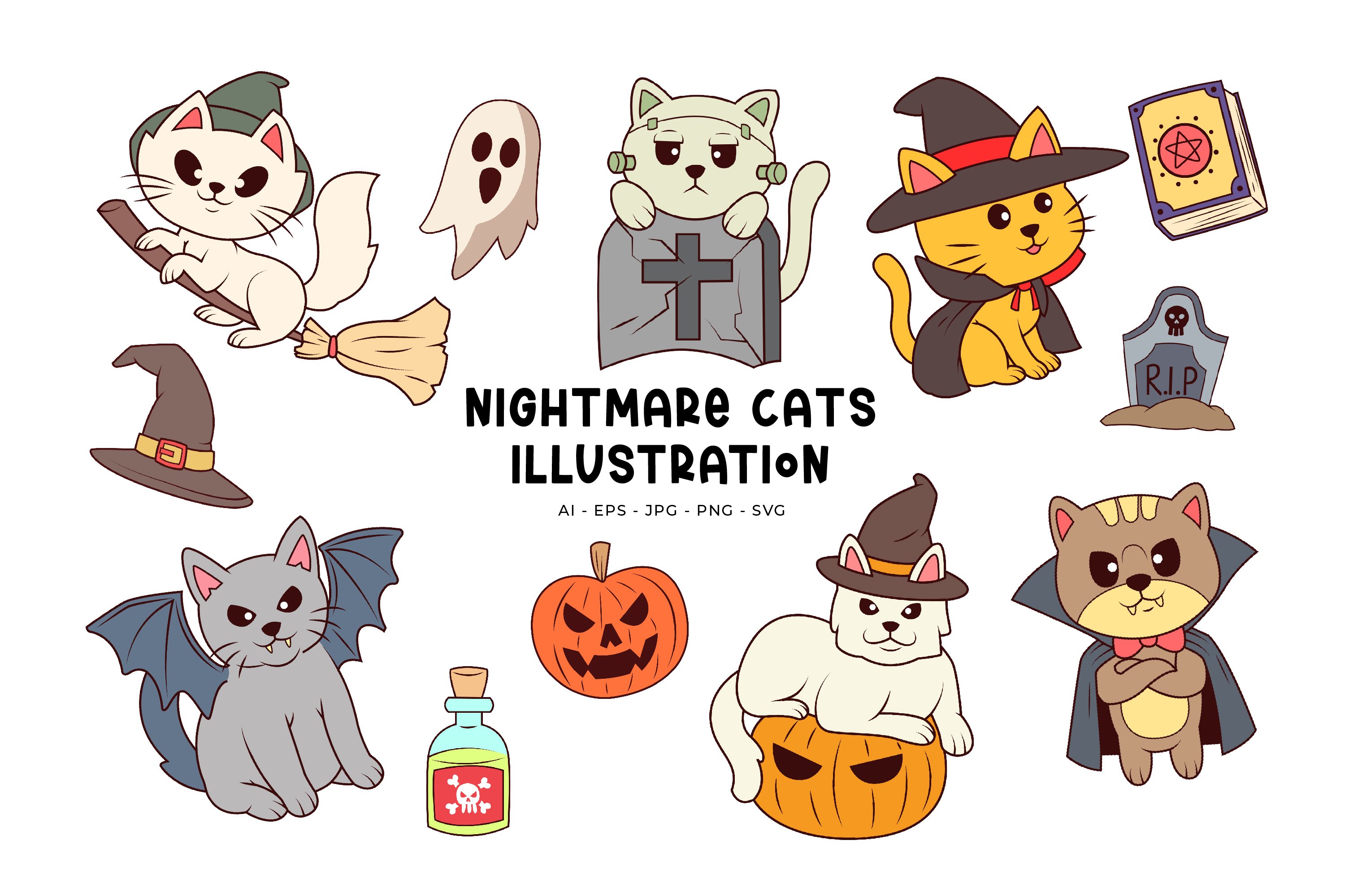 Nightmare Cats Illustration