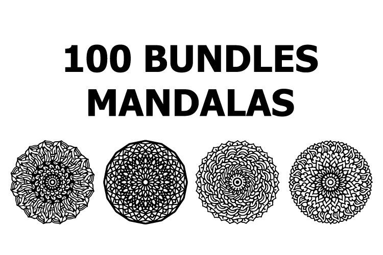 100 mandala in line style. patterns vector (1089446) | Illustrations ...