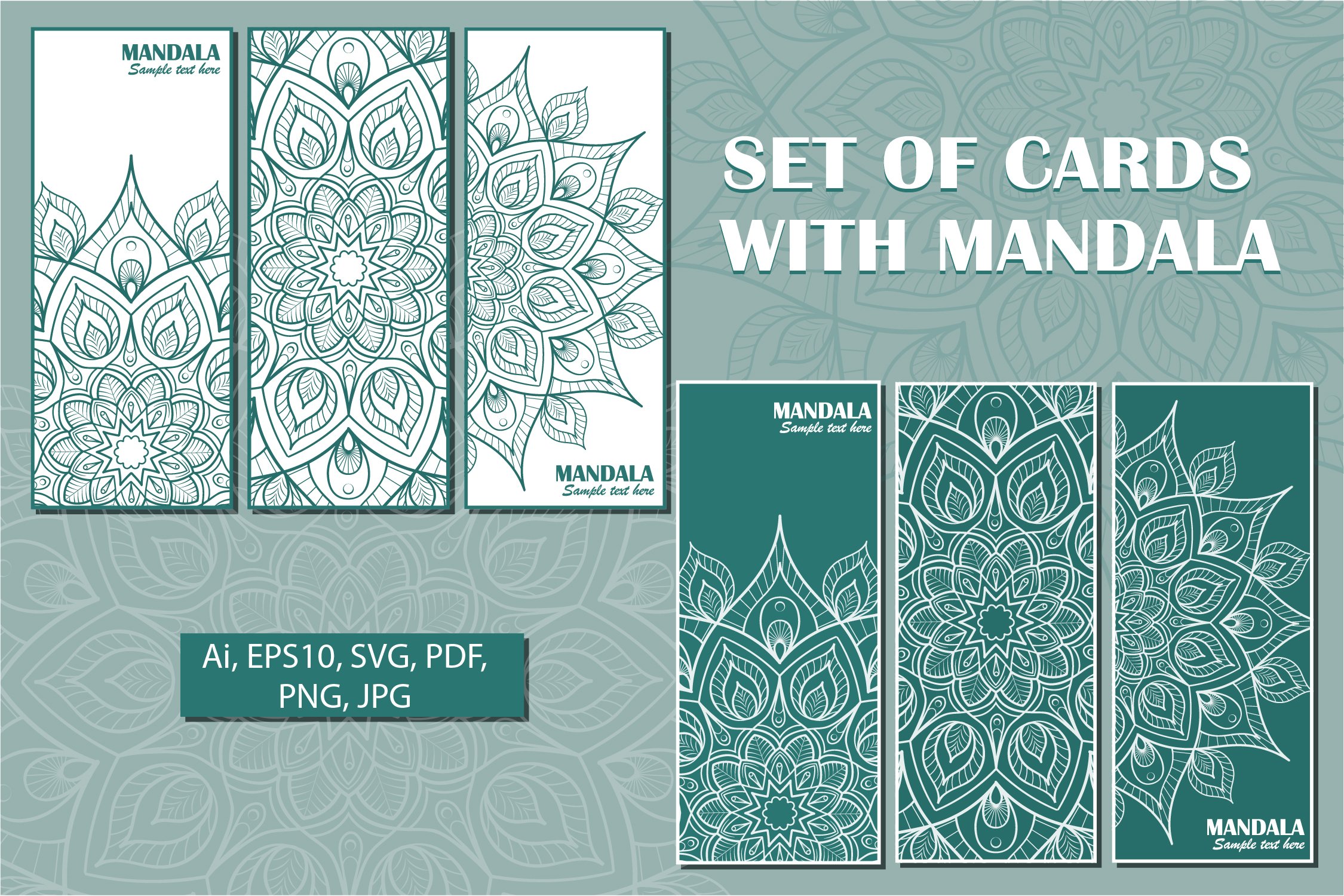 Set of cards with mandala (1038104) | Templates | Design Bundles