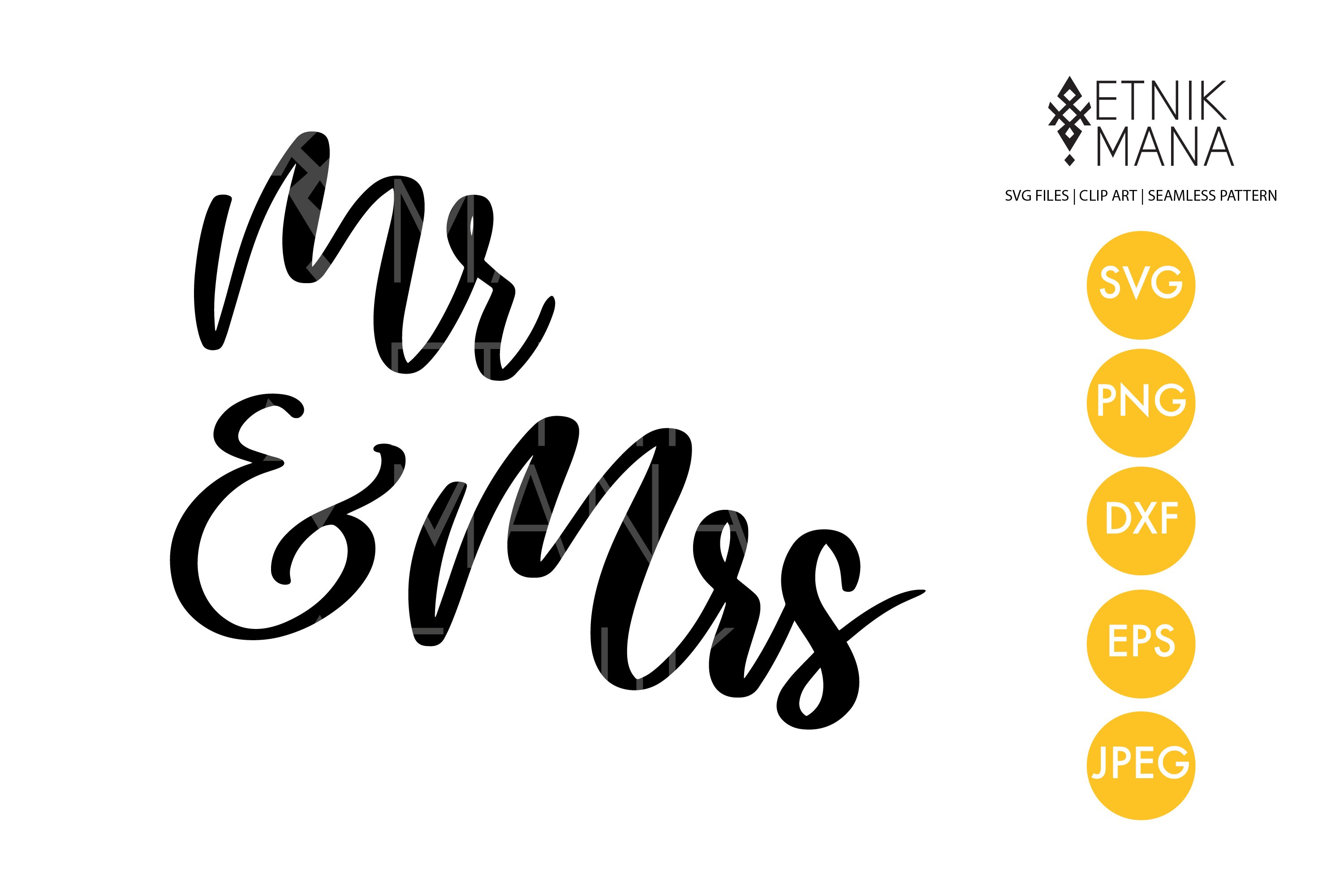 Mr & Mrs - Wedding Sign Lettering Quotes SVG (917956) | Hand Lettered ...