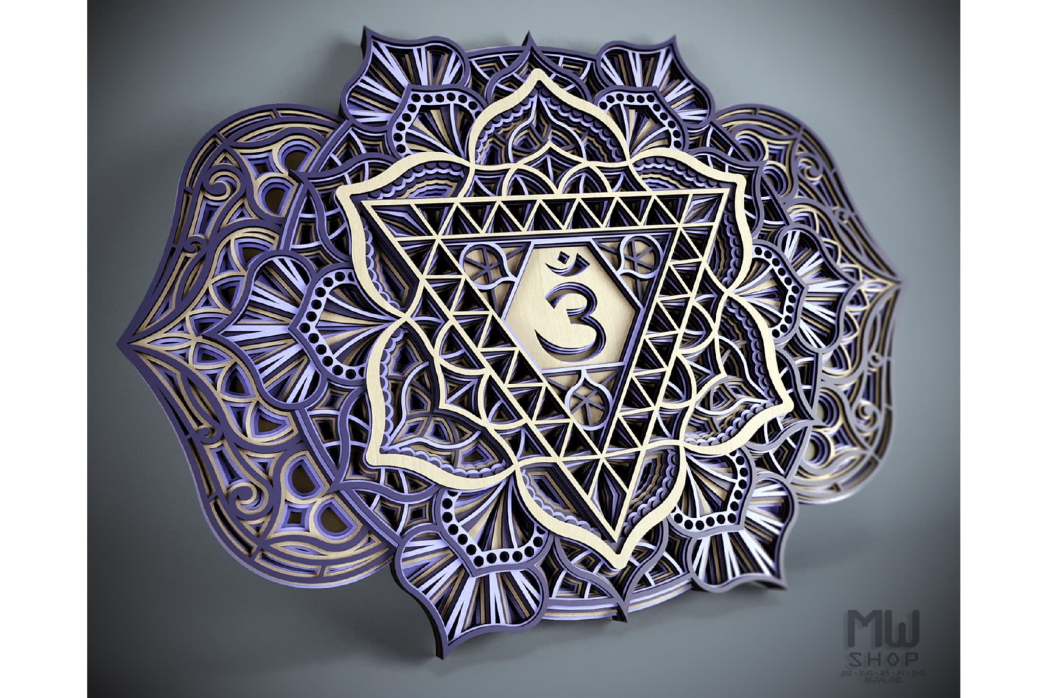 The 7 Chakras Mandala Bundle, Layered Mandala for Laser cut (582567 ...