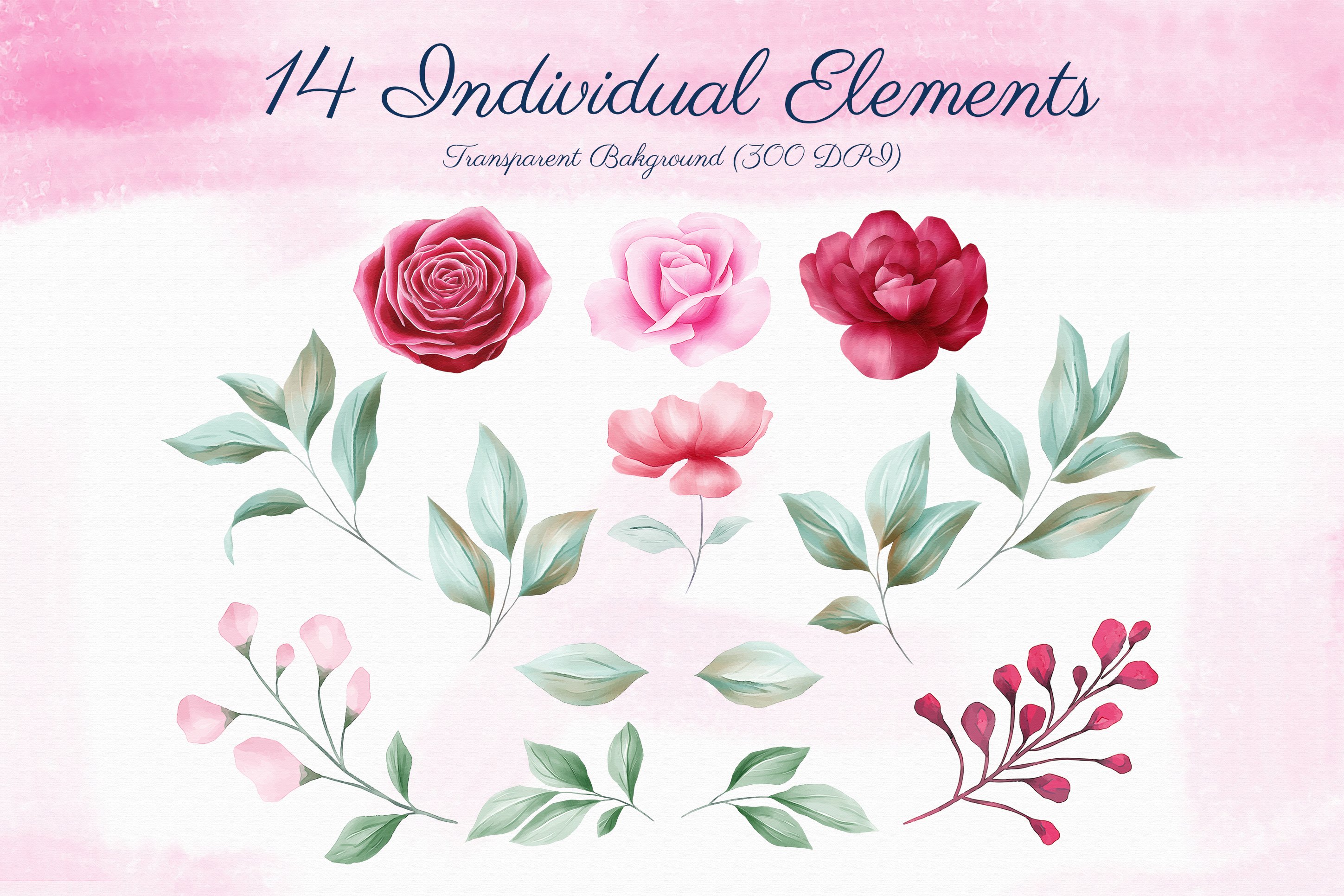Romantic Watercolor Flowers Collection Bundle (363012) | Illustrations ...