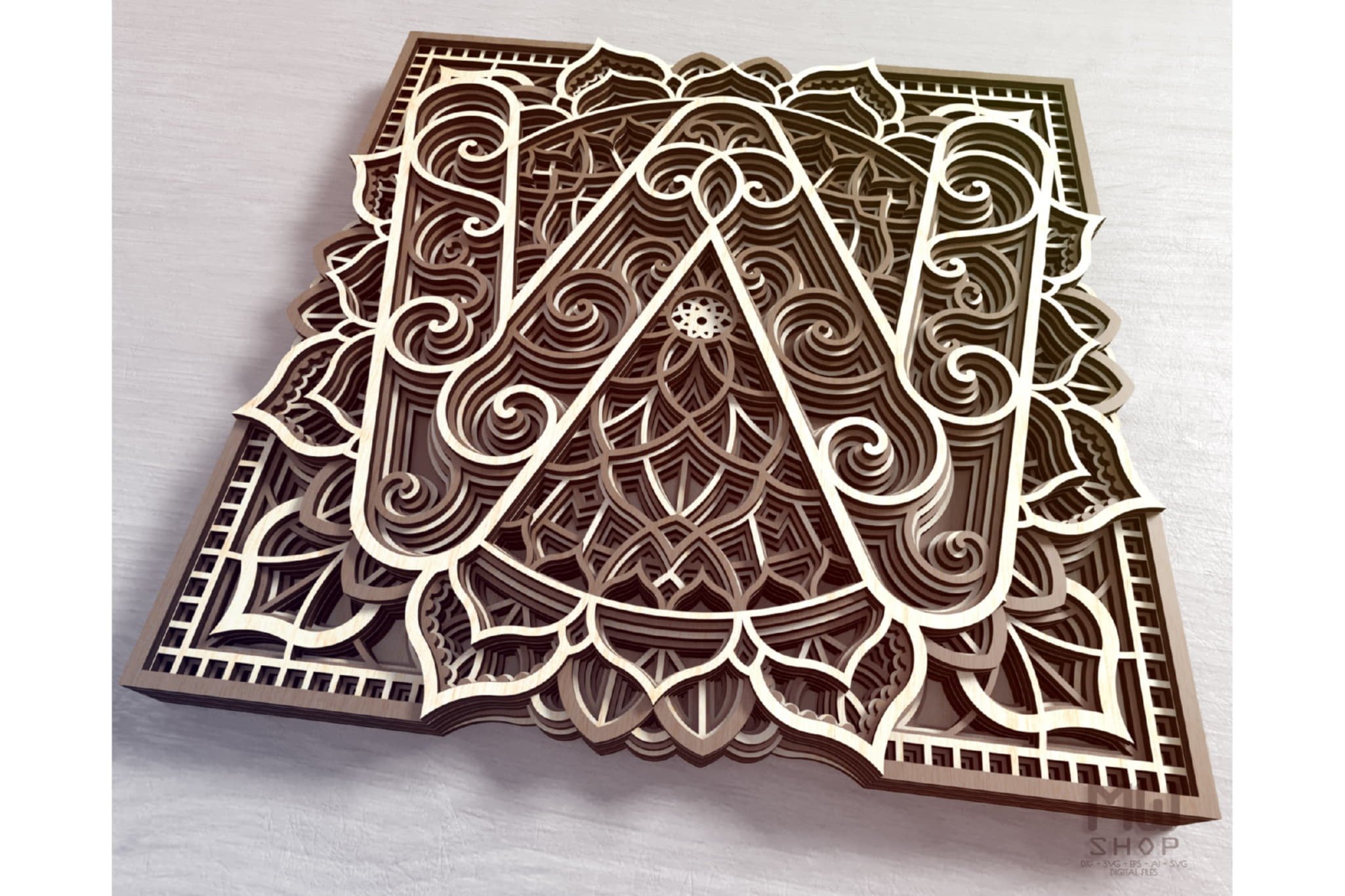 Mandala Letter W, Layered letters SVG, Multilayer Letters (580201 ...