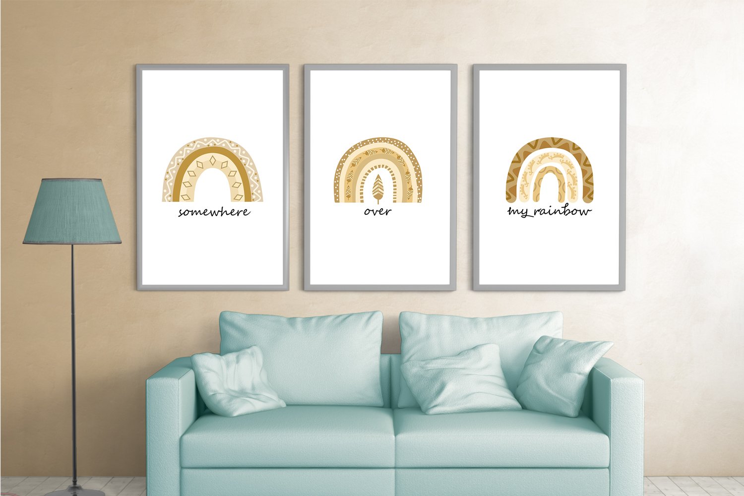 Boho rainbow clipart, Bohemian Rainbow Digital Paper (635289 ...