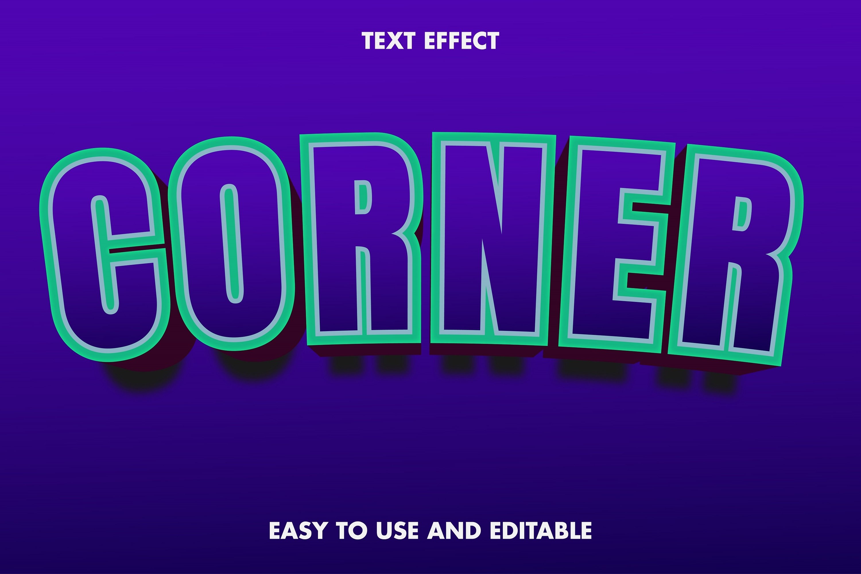 Corner text effect. editable and easy to use. premium vector (1233800 ...