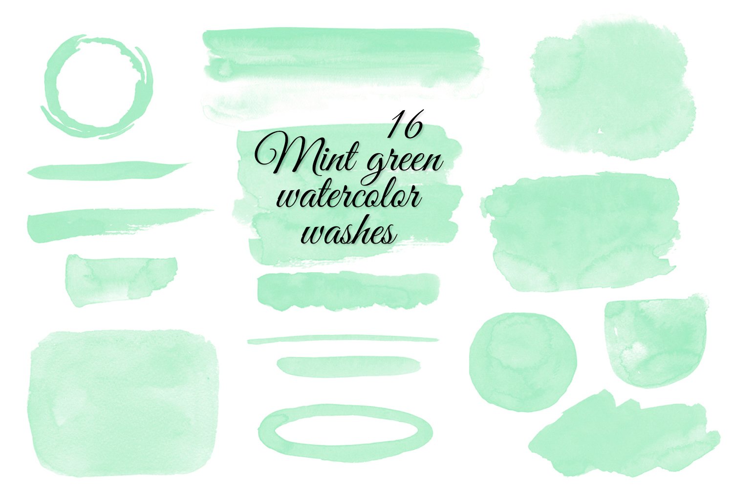 Mint green watercolor washes Watercolor stains clipart (516198 ...