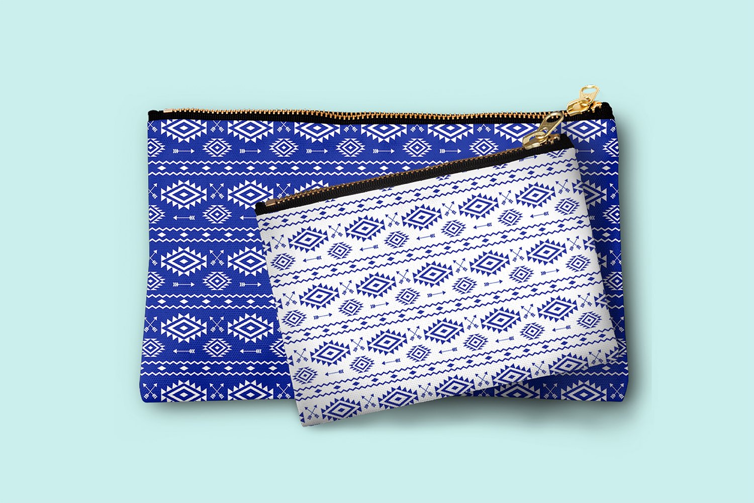 Boho Chic Blue and White Graphic Background Digital Papers (572995 ...