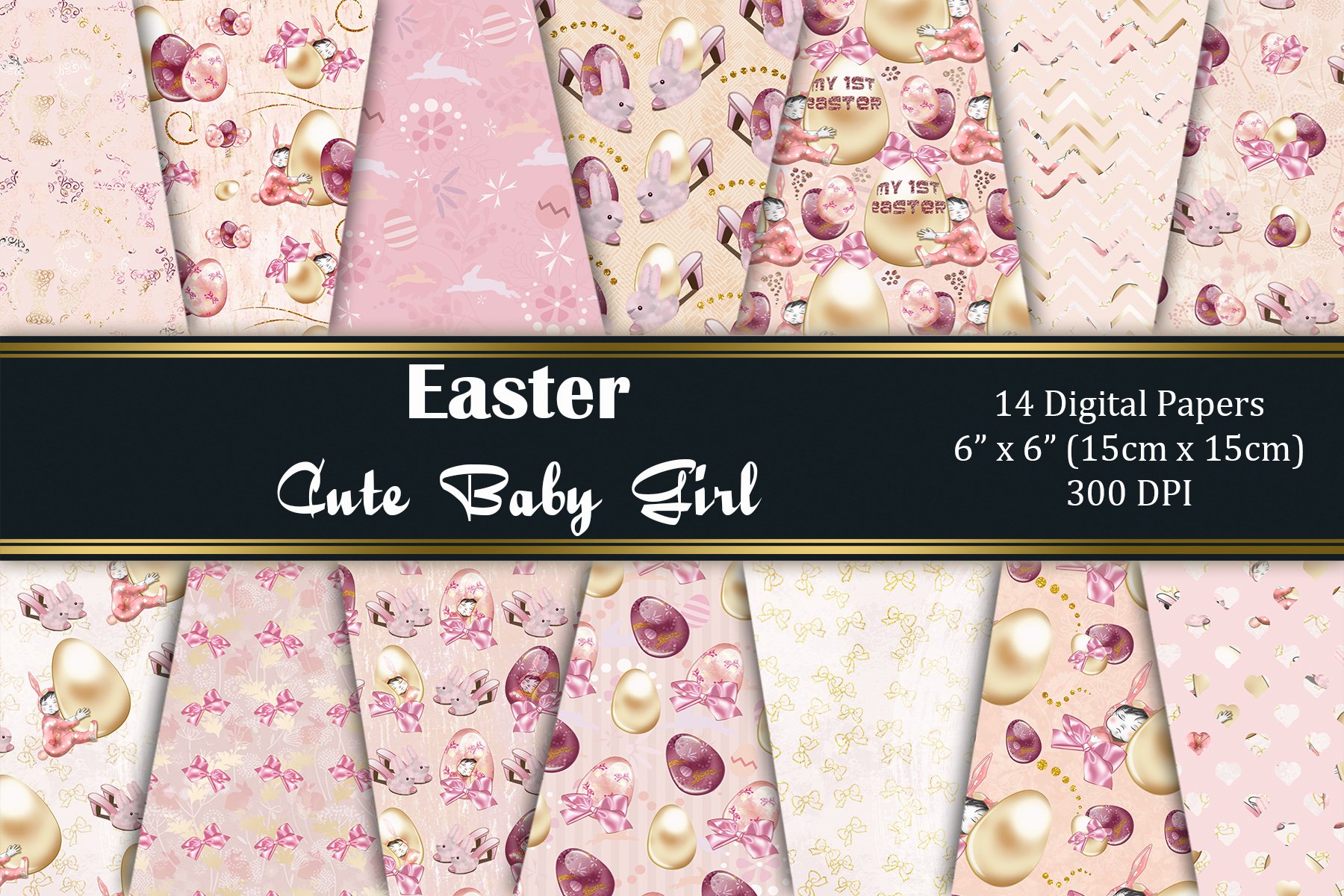 Easter Cute Baby Girl (431493) | Textures | Design Bundles