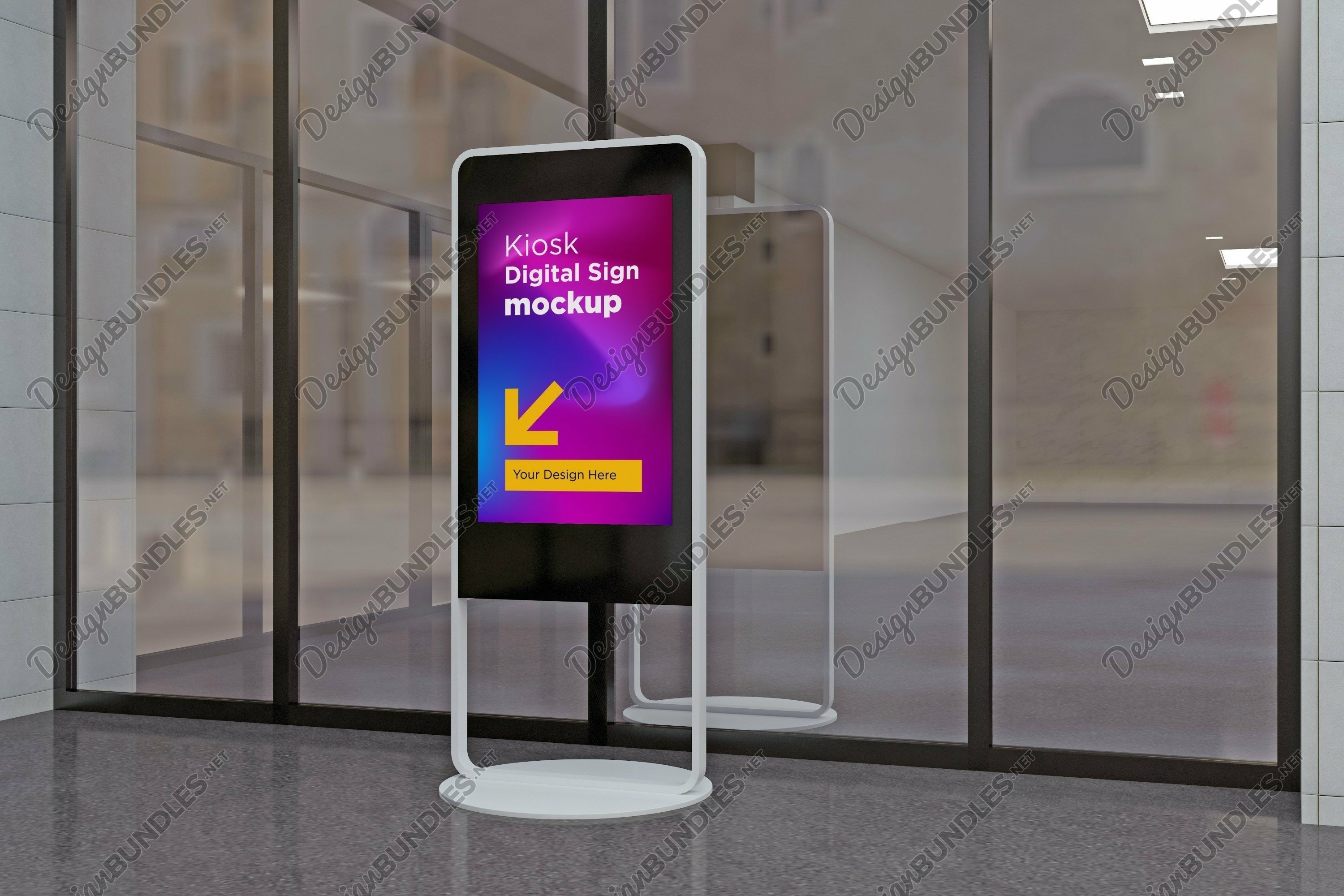 Kiosk Digital Sign Mockup (1459548) | Signage | Design Bundles