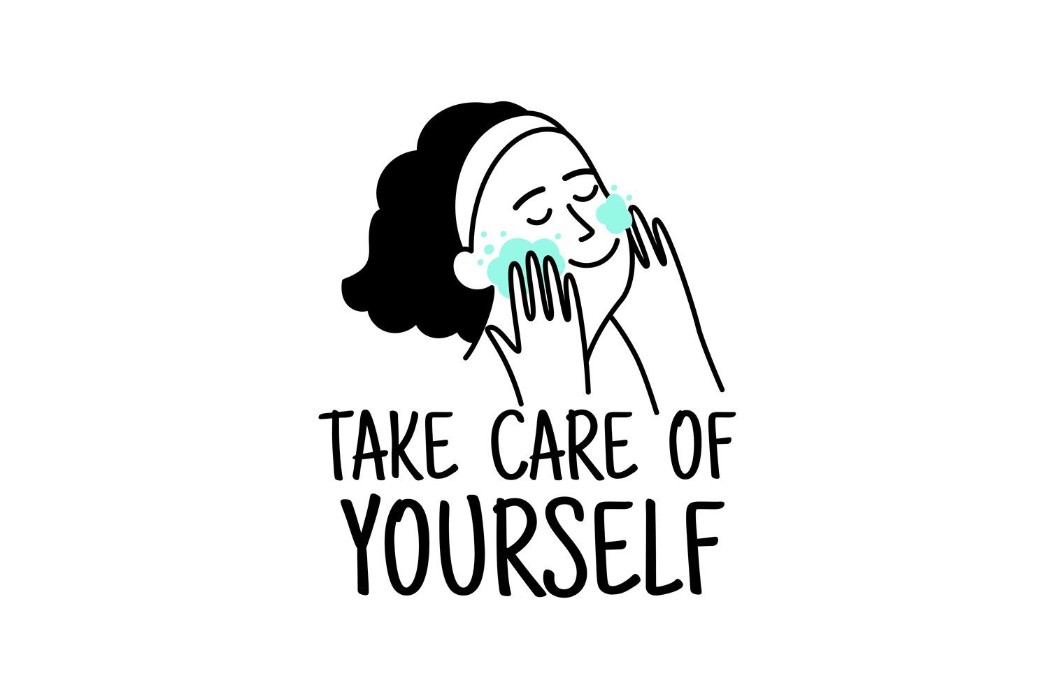 Woman self care label (1349702) | Illustrations | Design Bundles