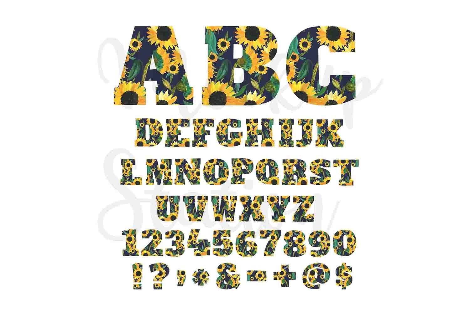 Sunflower Alphabet PNG | Letters Numbers Sublimation Design (654932 ...