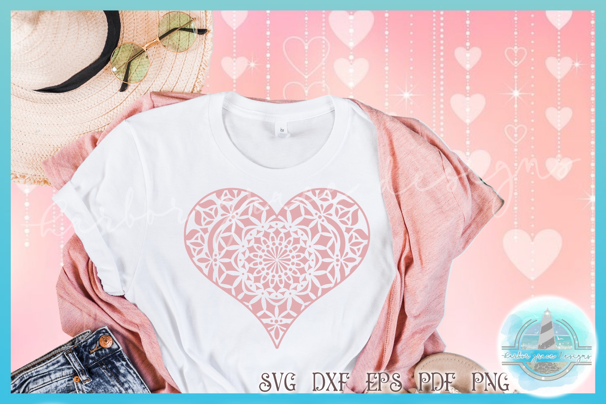 Valentines SVG | Valentines Day Heart Mandala Zentangle SVG (187112 ...