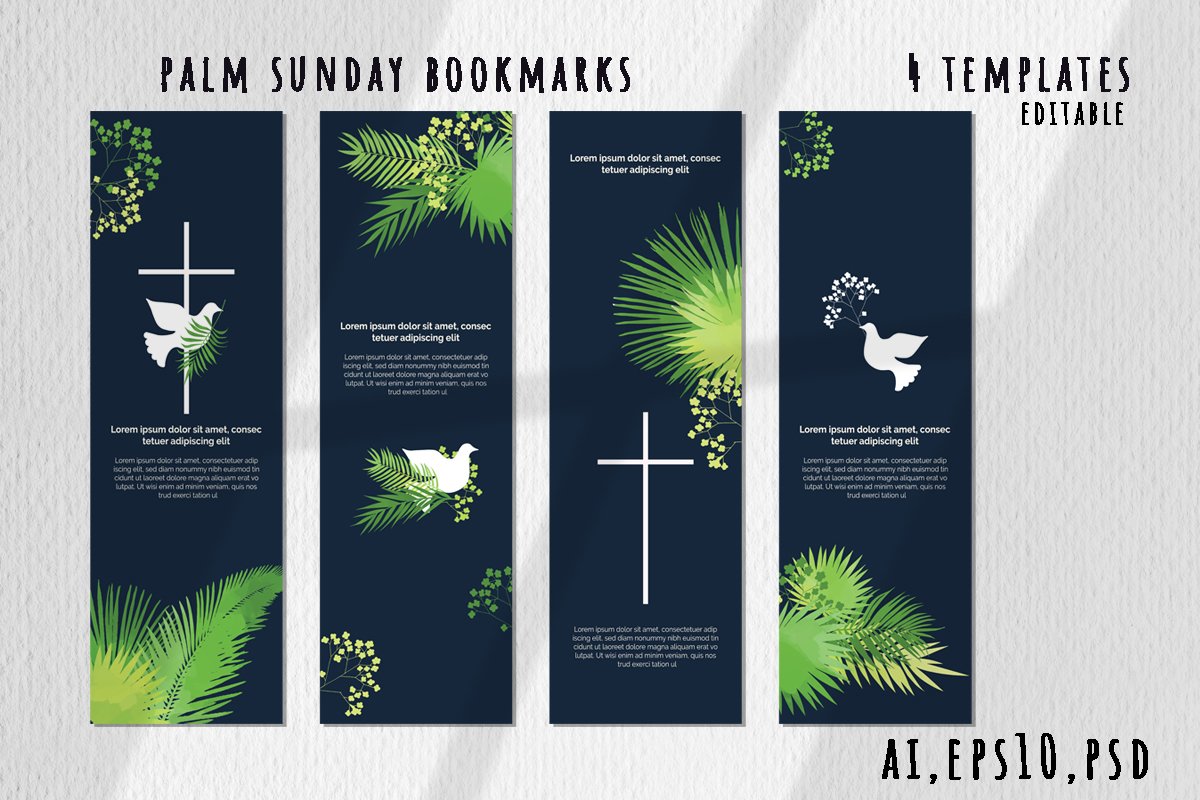 Palm sunday bookmark templates (1118543) | Card and Invites | Design ...