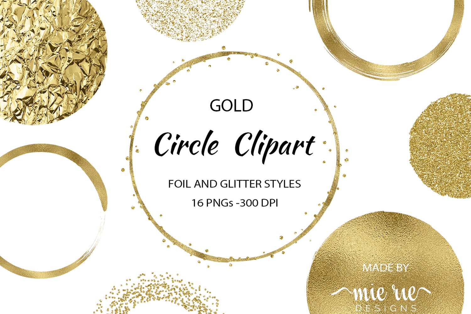 Gold Foil Design Elements Circles For Logo (689358) | Elements | Design ...