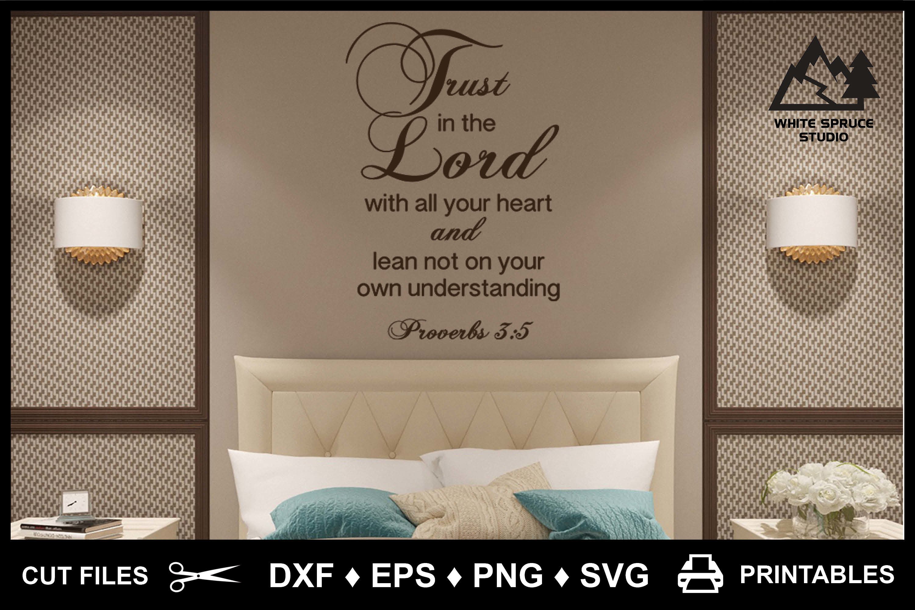 Trust In The Lord With All Your Heart Bible DXF EPS PNG SVG (563887 ...