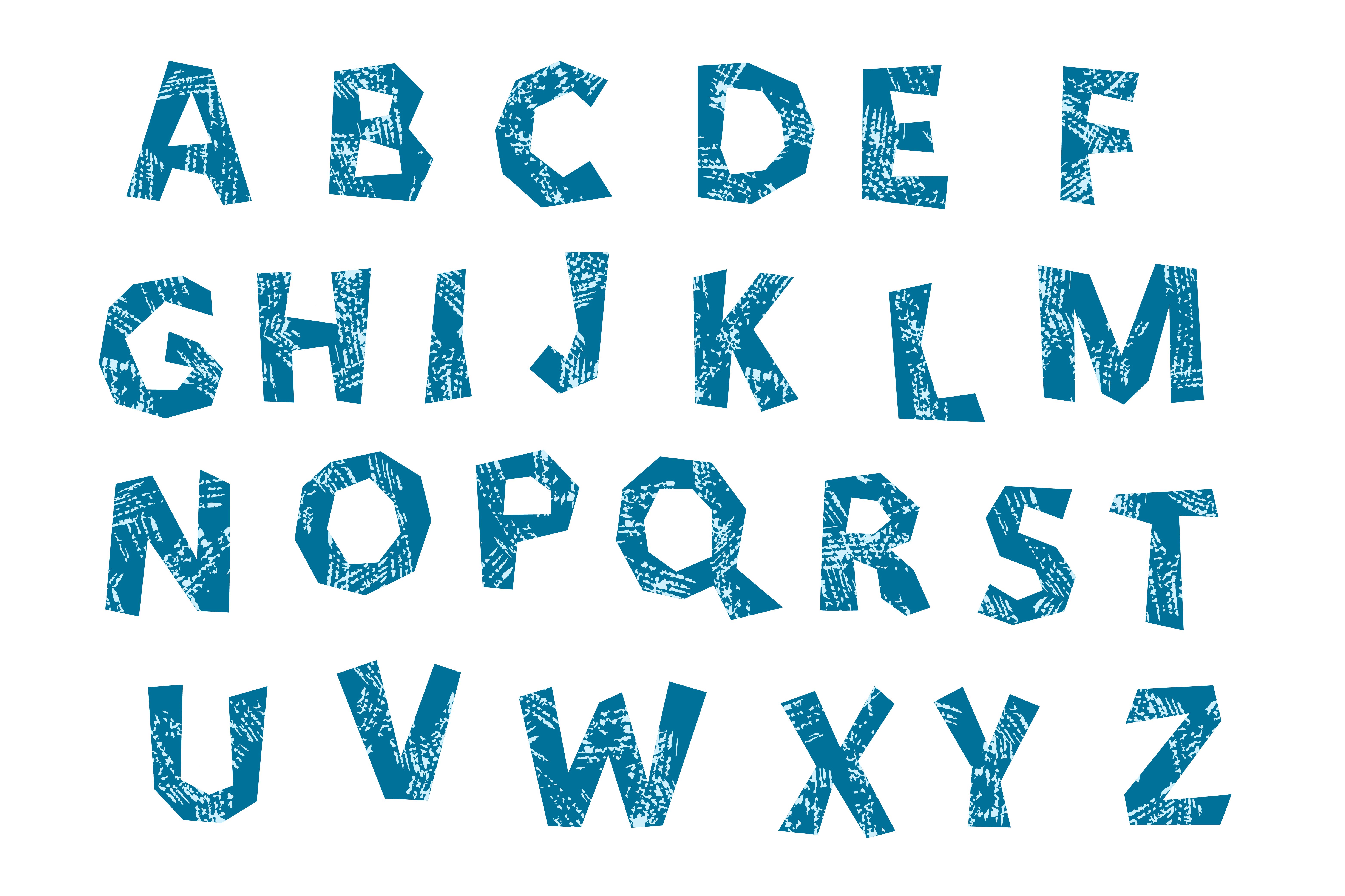 Vector alphabet, A to Z letters, grunge texture (69362) | Objects ...