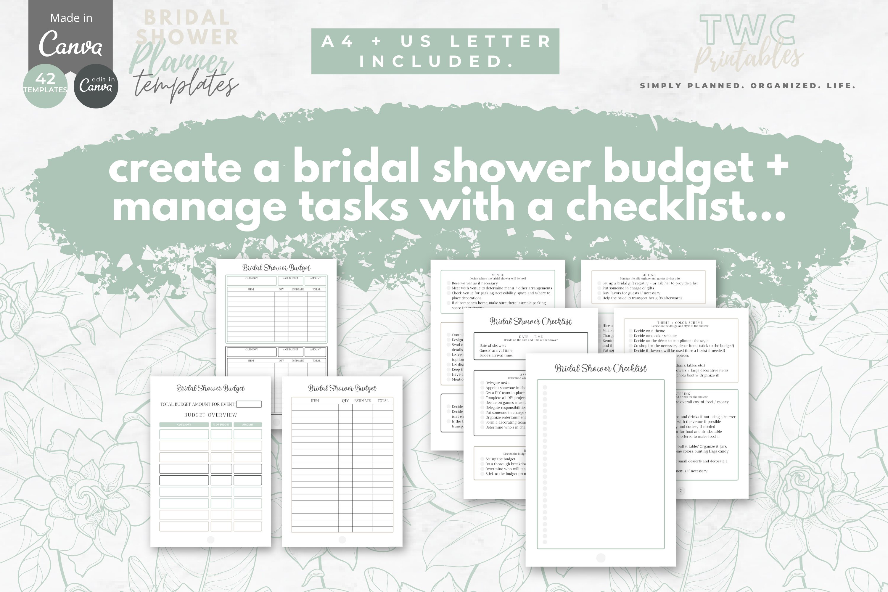Shower Planning Template