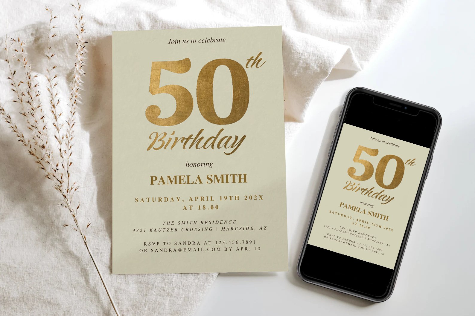 Golden Jubilee Invitation Cards
