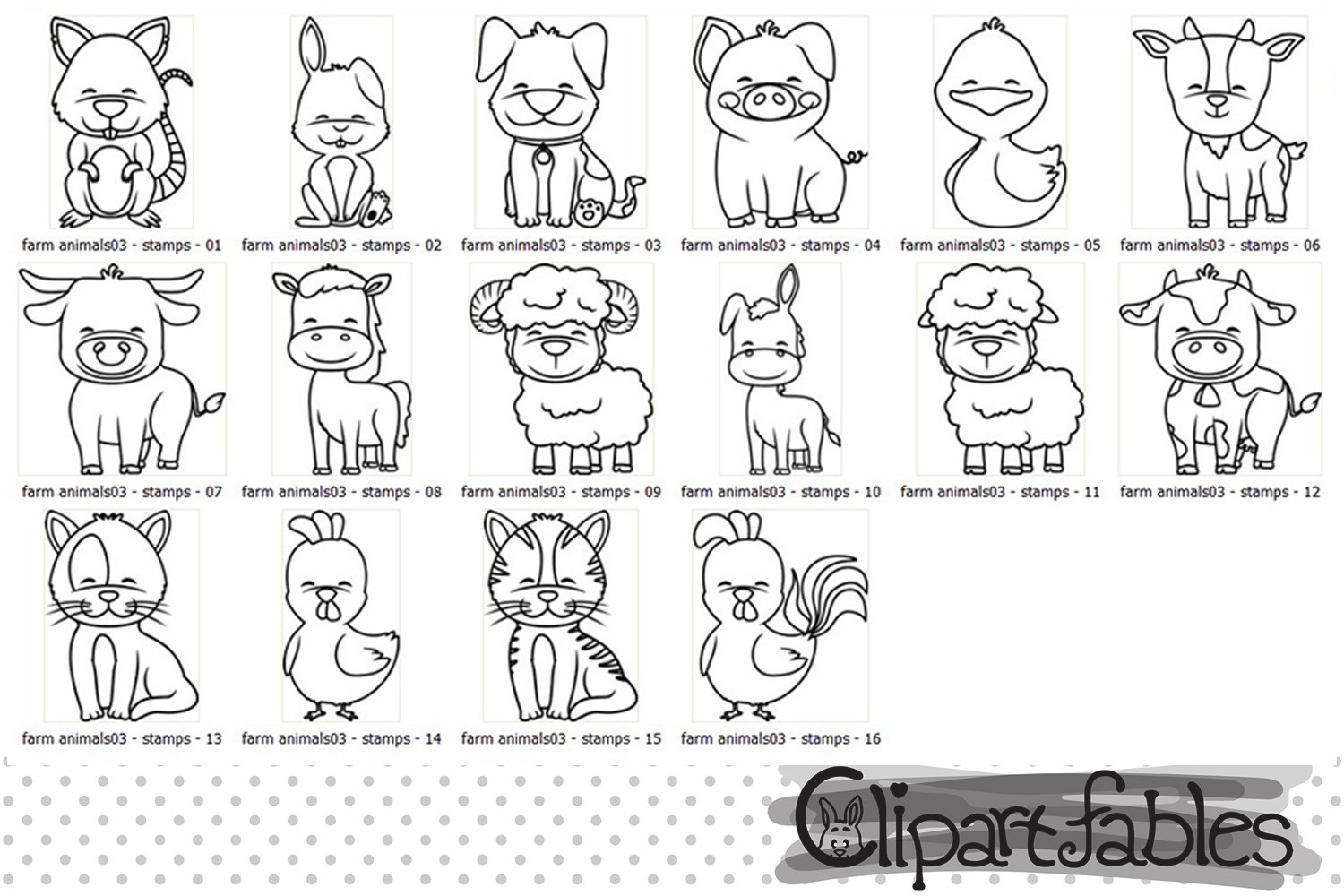 FARM animals - DIGITAL STAMPS, Cute baby animals, Pets (847809 ...