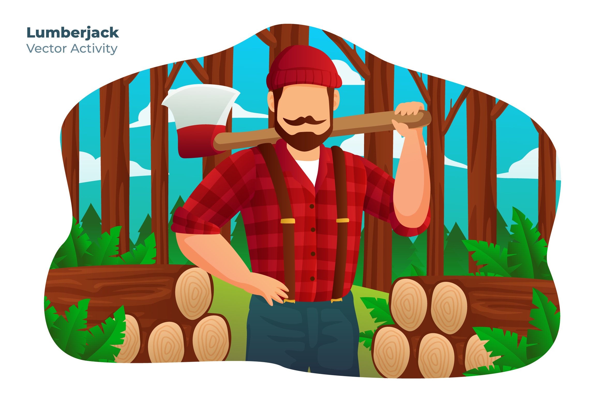 Lumberjack - Vector Illustration (318286) | Illustrations | Design Bundles