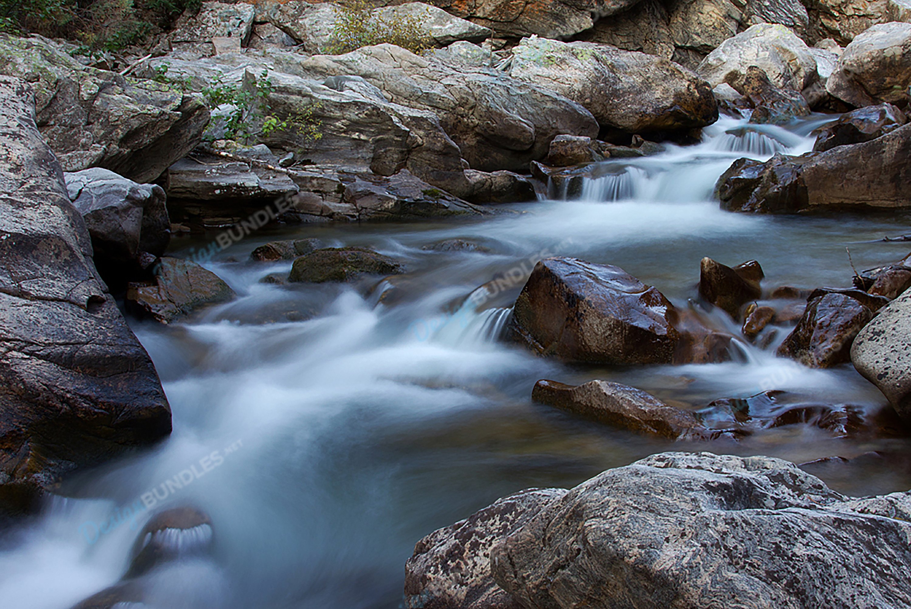 Long exposure to river water flow