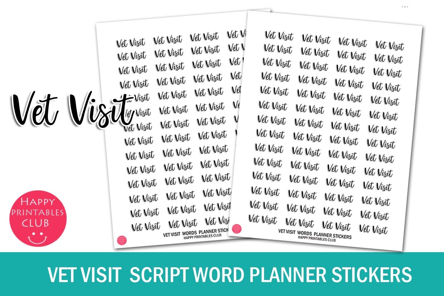 Vet Visit Script Words Planner Sticker- Vet Visit Stickers (482692 ...