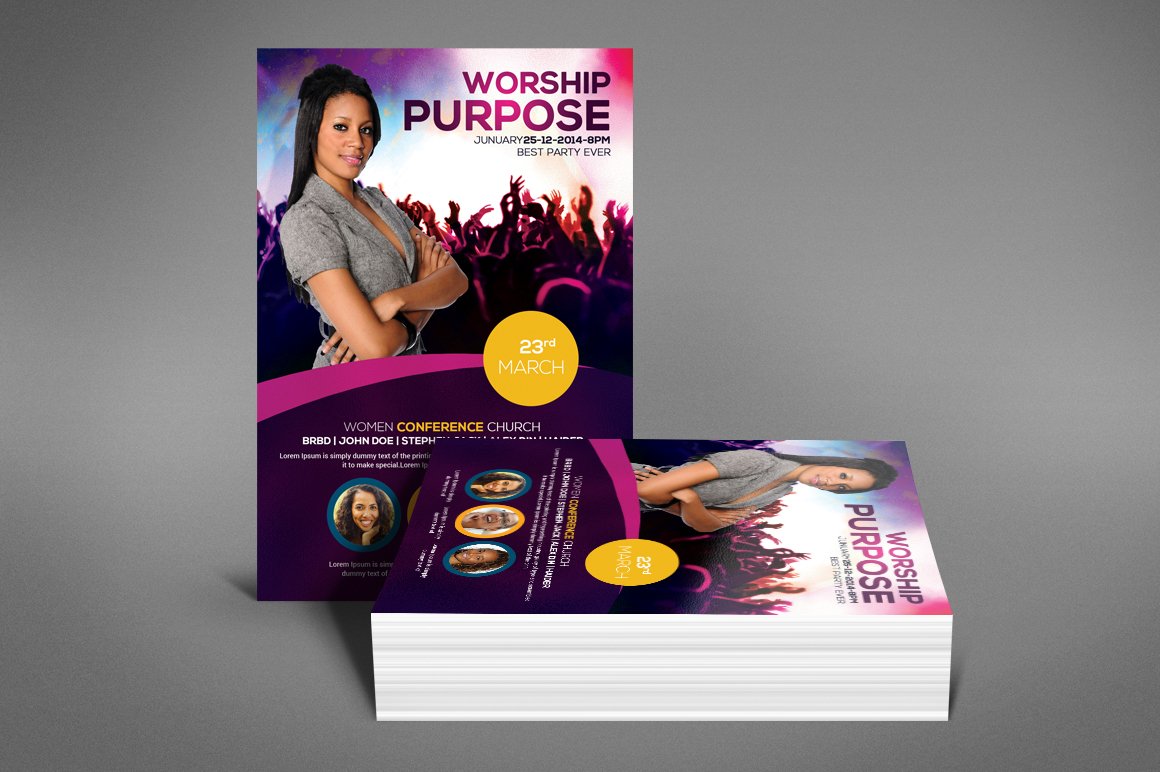 Church Worship Flyer (124133) | Flyers | Design Bundles