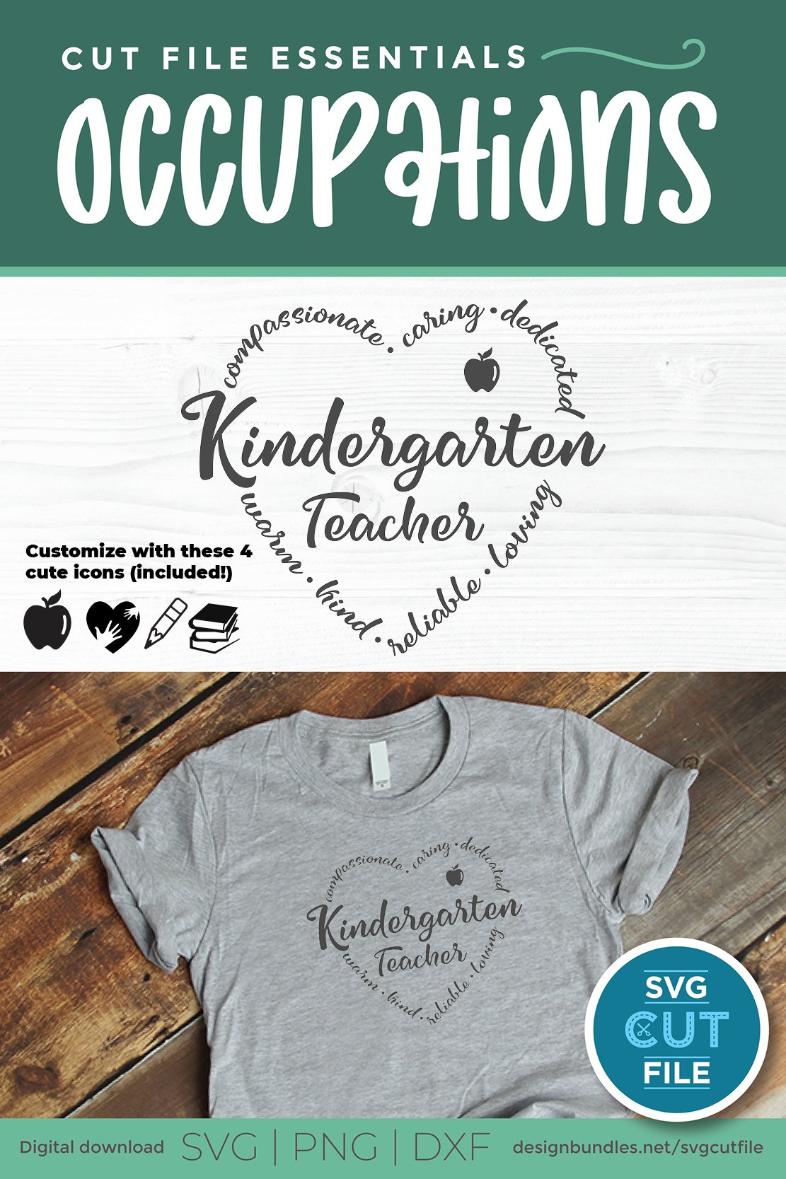 Kindergarten Teacher svg - a kinder teacher kit with icon (1120300 ...