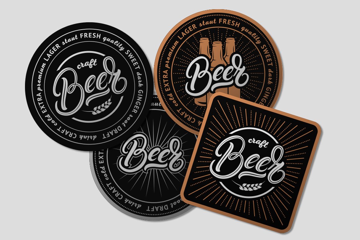 4 Beer Coaster Templates (647434) | Objects | Design Bundles