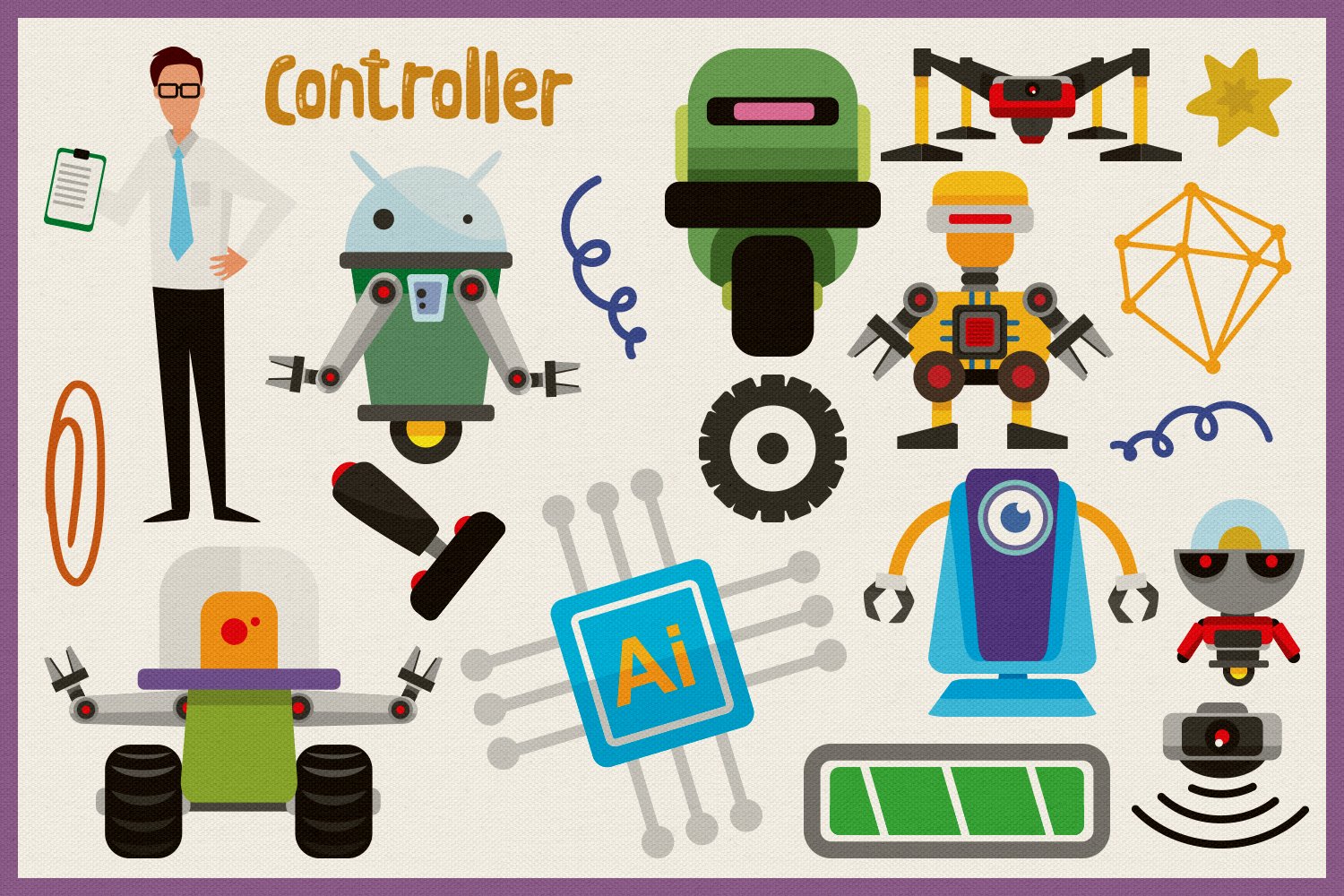 Robotic Vector Clipart Pack