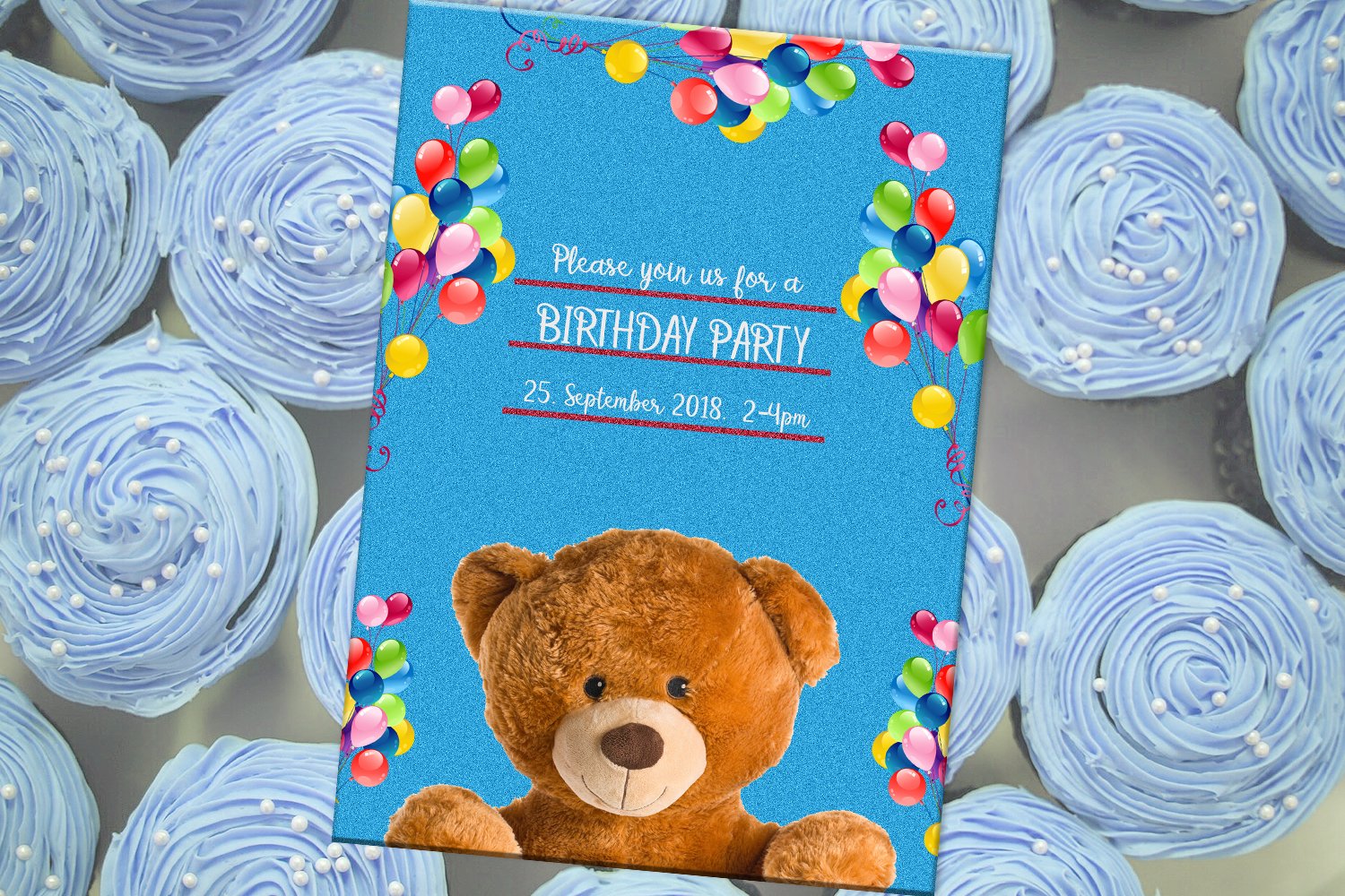 Teddy Bear Invitation, Birthday Card, Birthday Party, SALE (139108 ...
