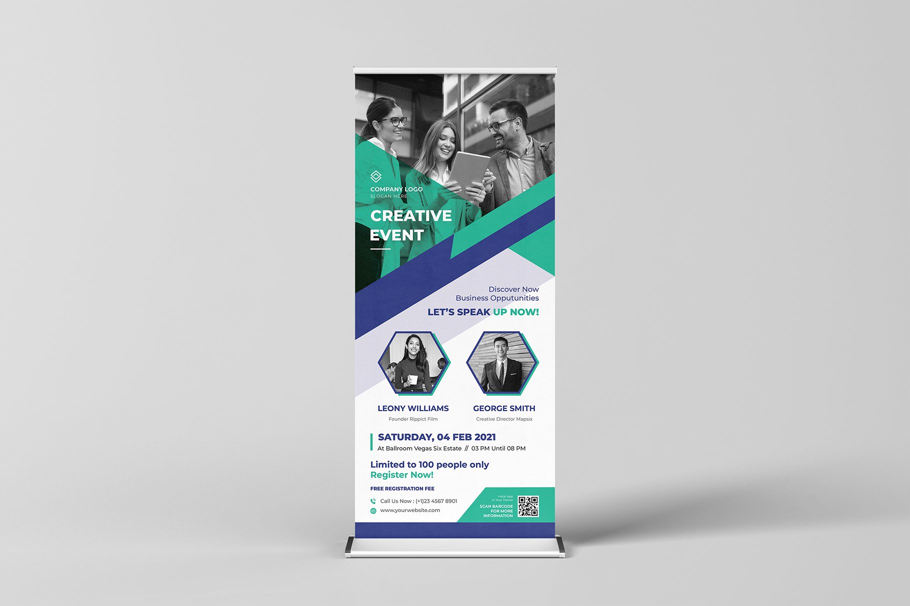 Creative Event Roll Up Banner Templa (1284154) | Instagram | Design Bundles
