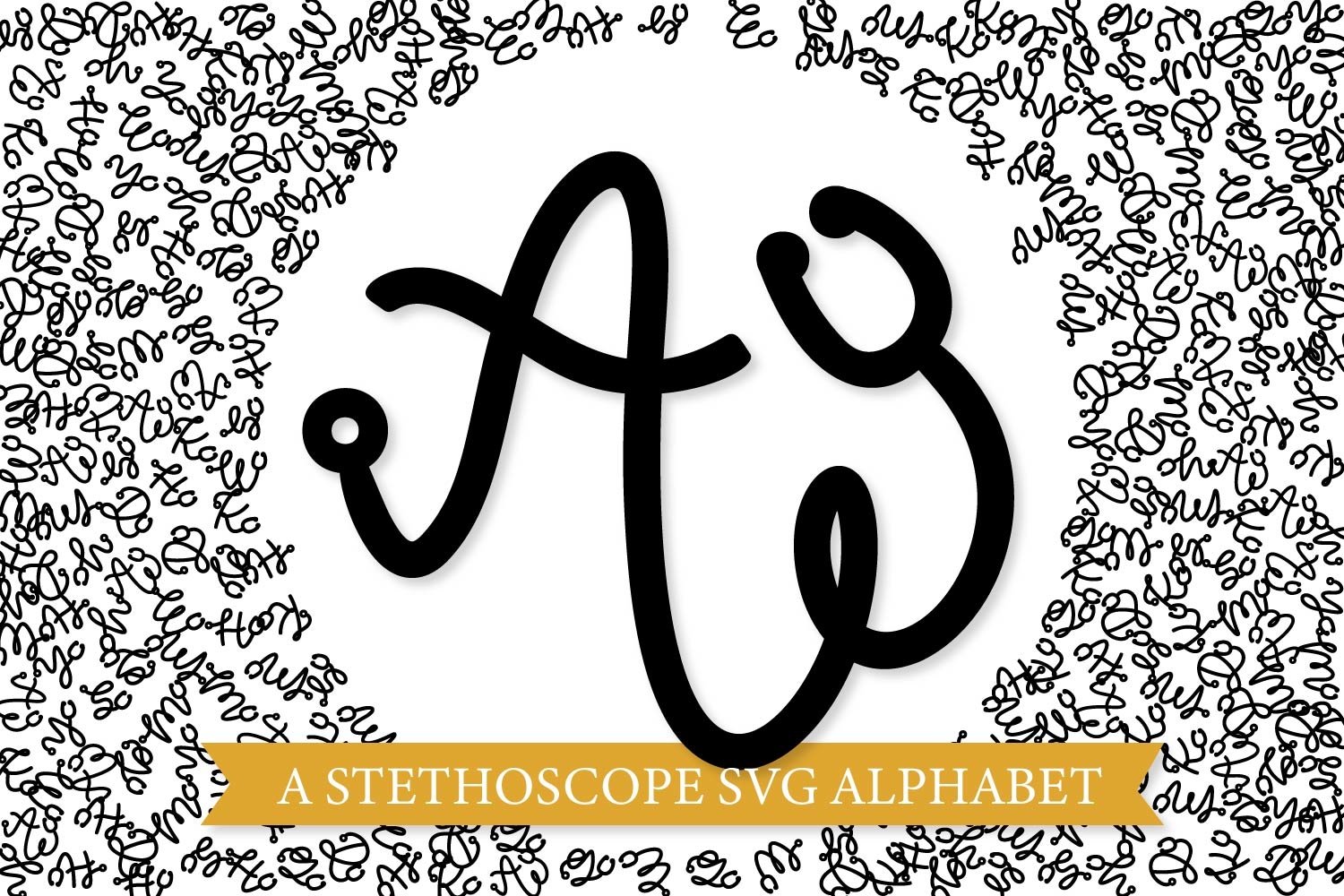 Nurse Stethoscope SVG Alphabet Set (533665) | Hand Lettered | Design ...