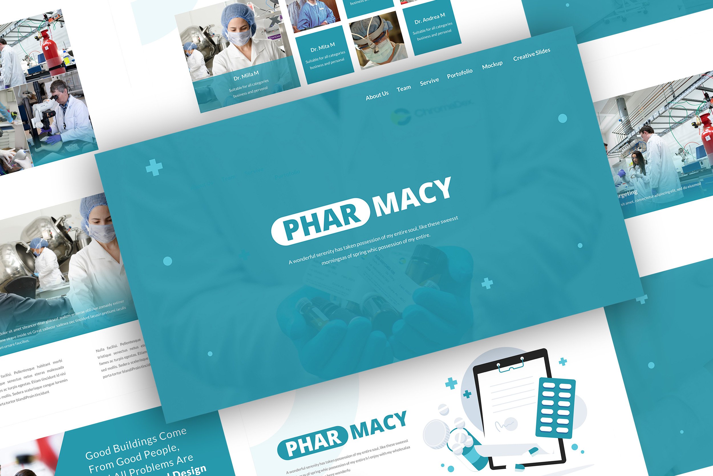 Pharmacy Google Slides Template (556102) | Google Slides | Design Bundles