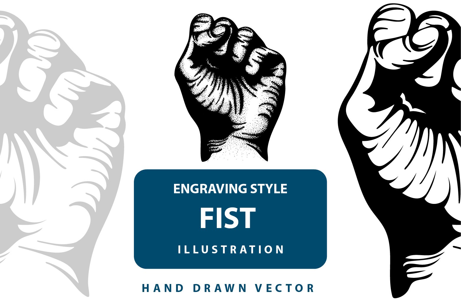 Fist hand drawn vector illustration. Fist logo and symbol. (674453 ...