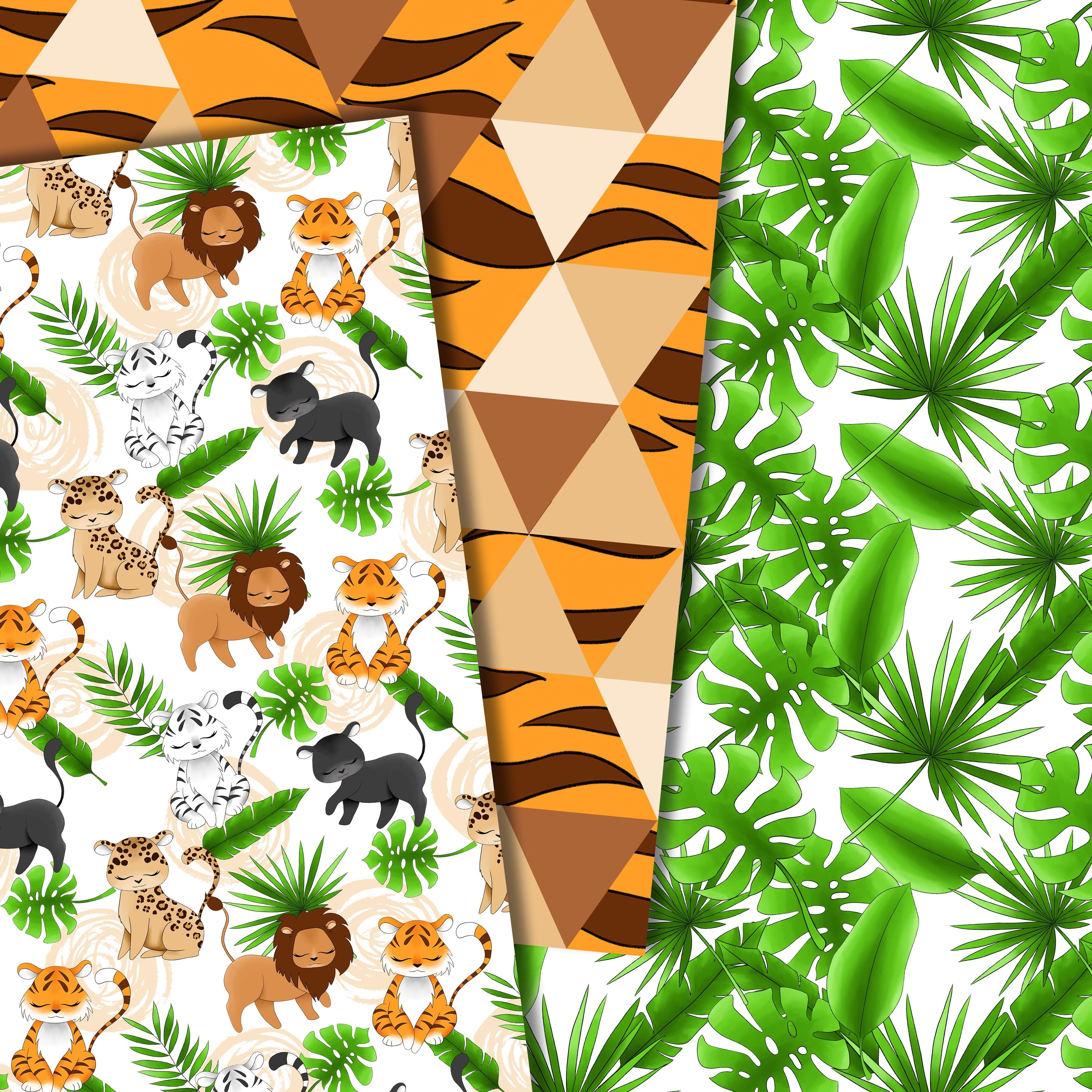 Wild cats patterns (98826) | Patterns | Design Bundles