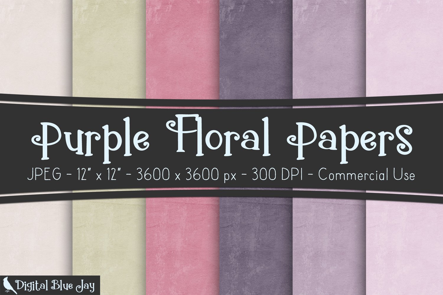Purple Floral Scrapbook Paper