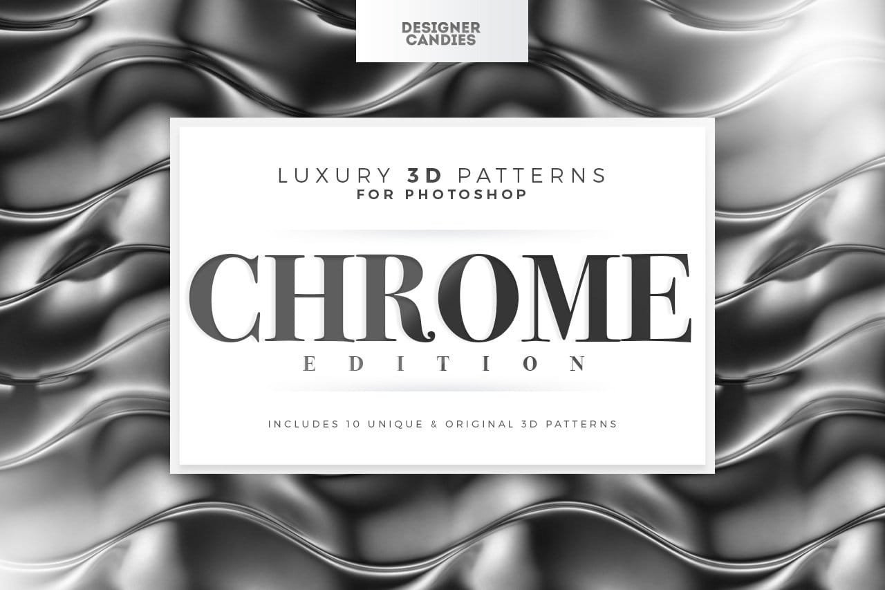 3D Chrome Patterns for Photoshop (371141) | Add ons | Design Bundles
