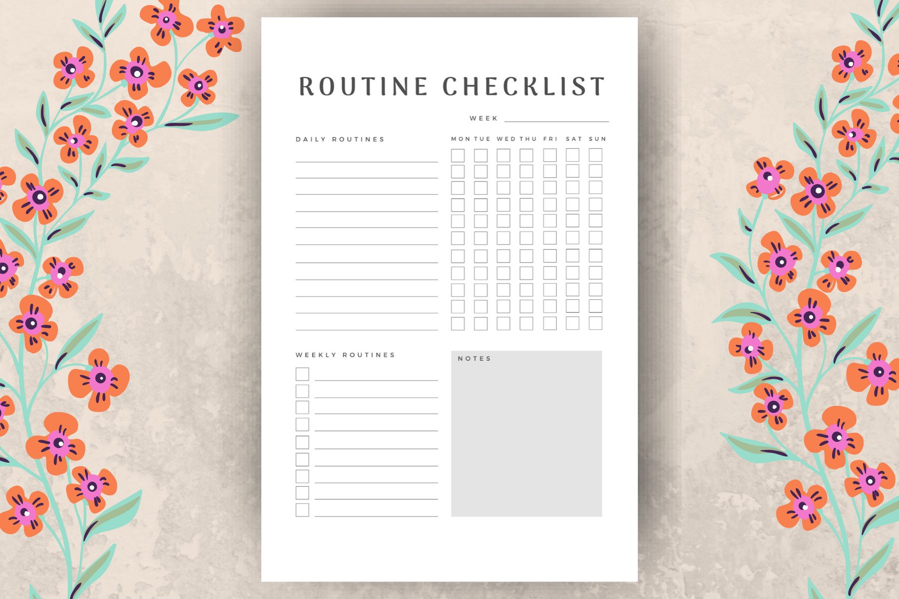 Routine Checklist Printable Sheet Insert (658105) | Checklists | Design ...