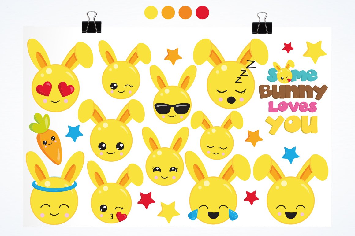 Easter Emojis graphics and illustrations, vector
