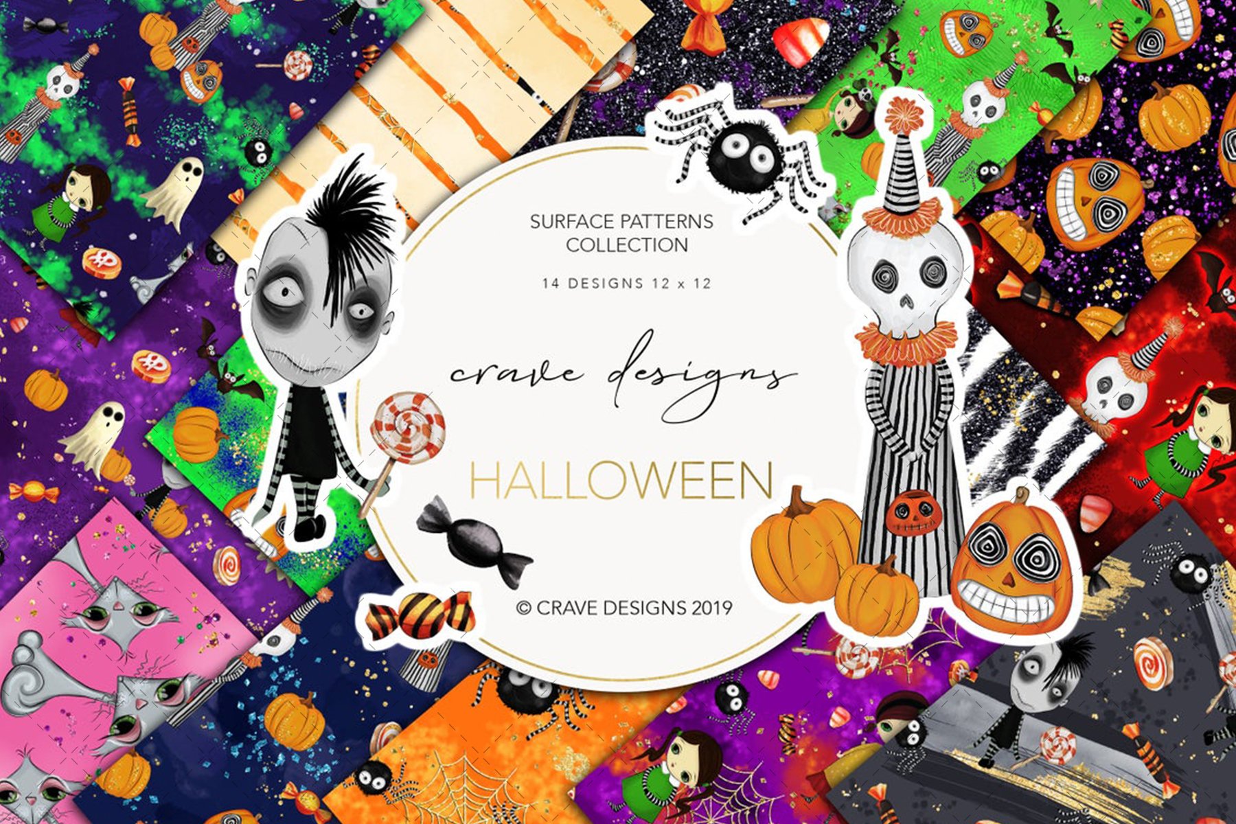 Halloween Patterns (513080) | Patterns | Design Bundles