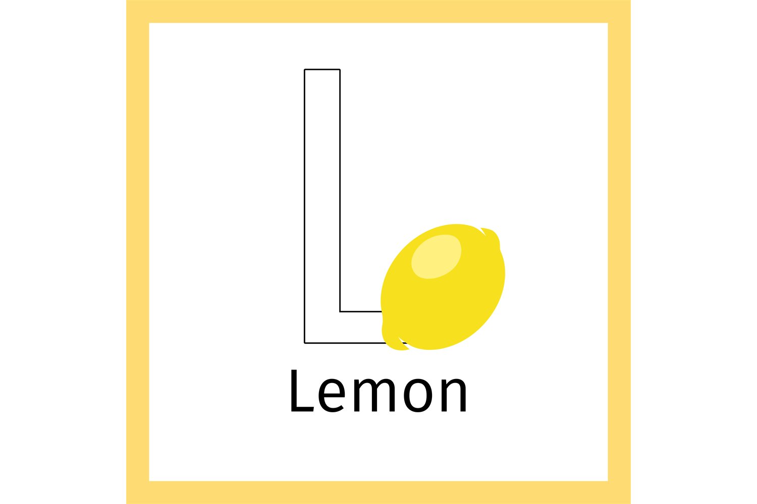 Lemon and letter L coloring page (835928) | Illustrations | Design Bundles