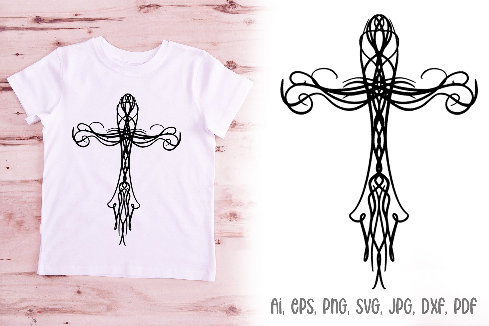 Swirl Cross Clip Art