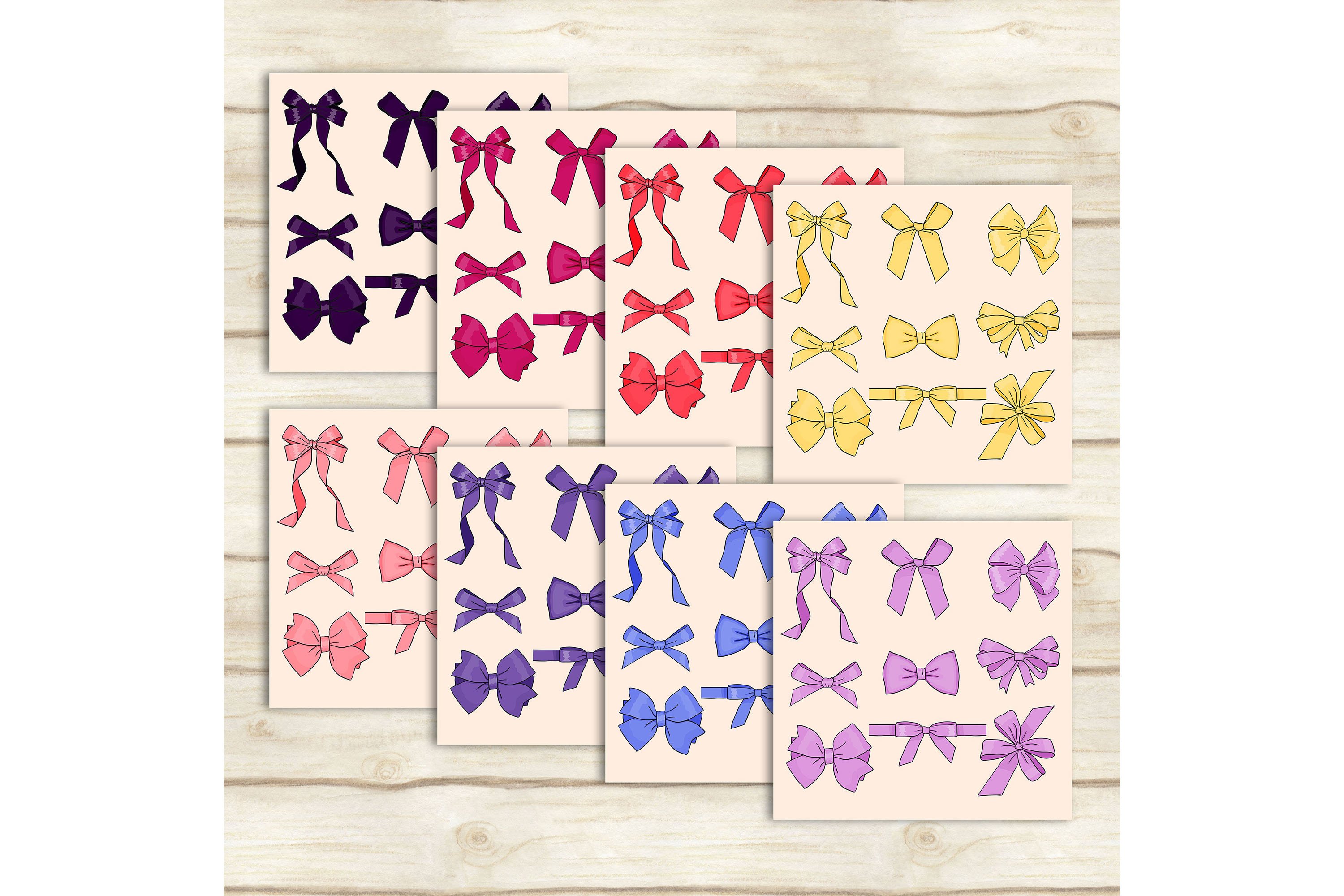 216 Bow Clip Arts in Princess Theme Pink Purple Green Lilac (131796 ...